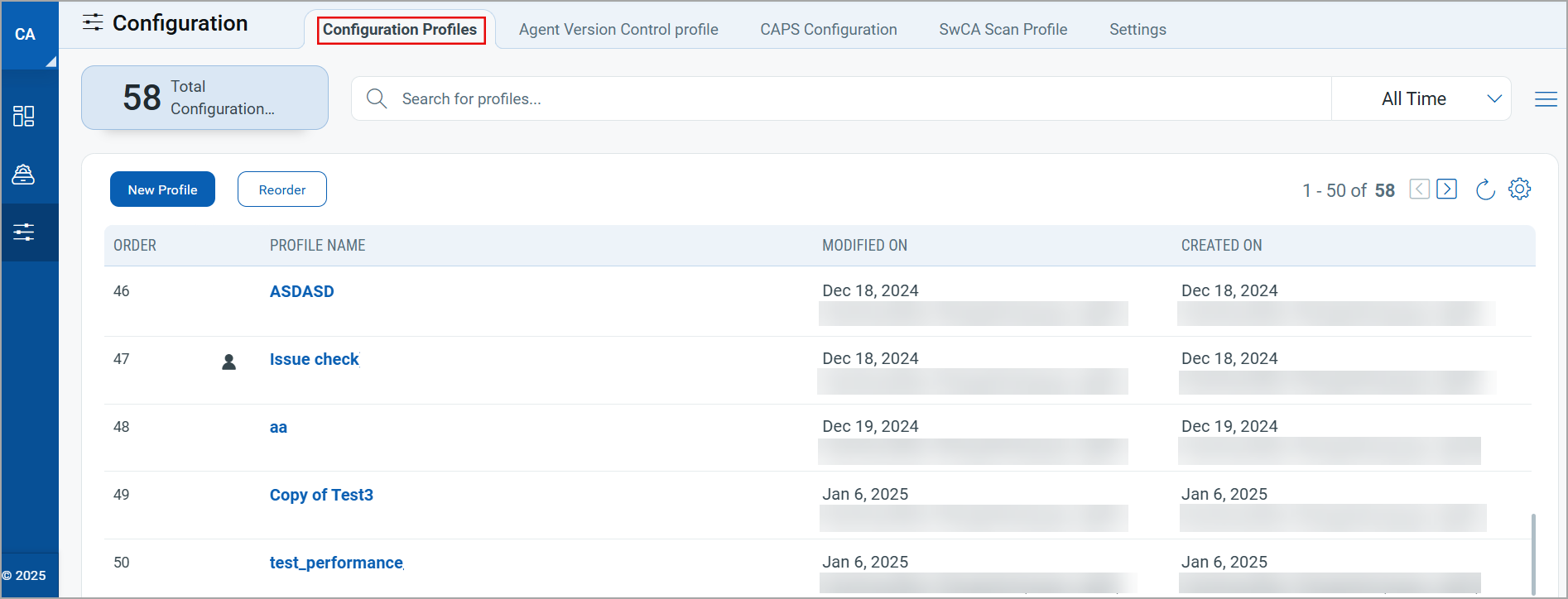 Manage Configuration Profile