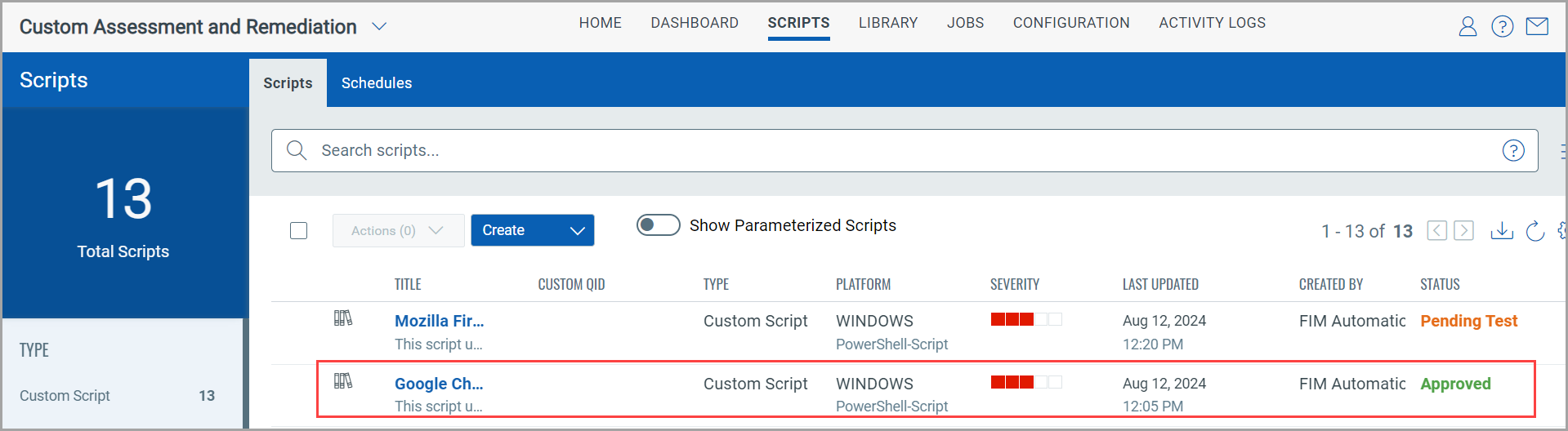 Importing Scripts from Library