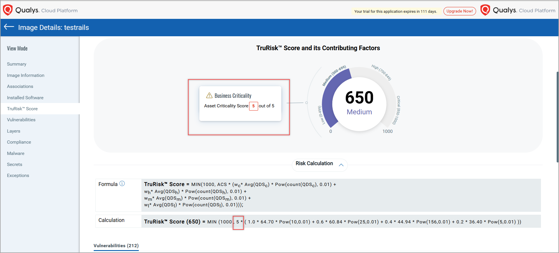 Asset Criticality Score