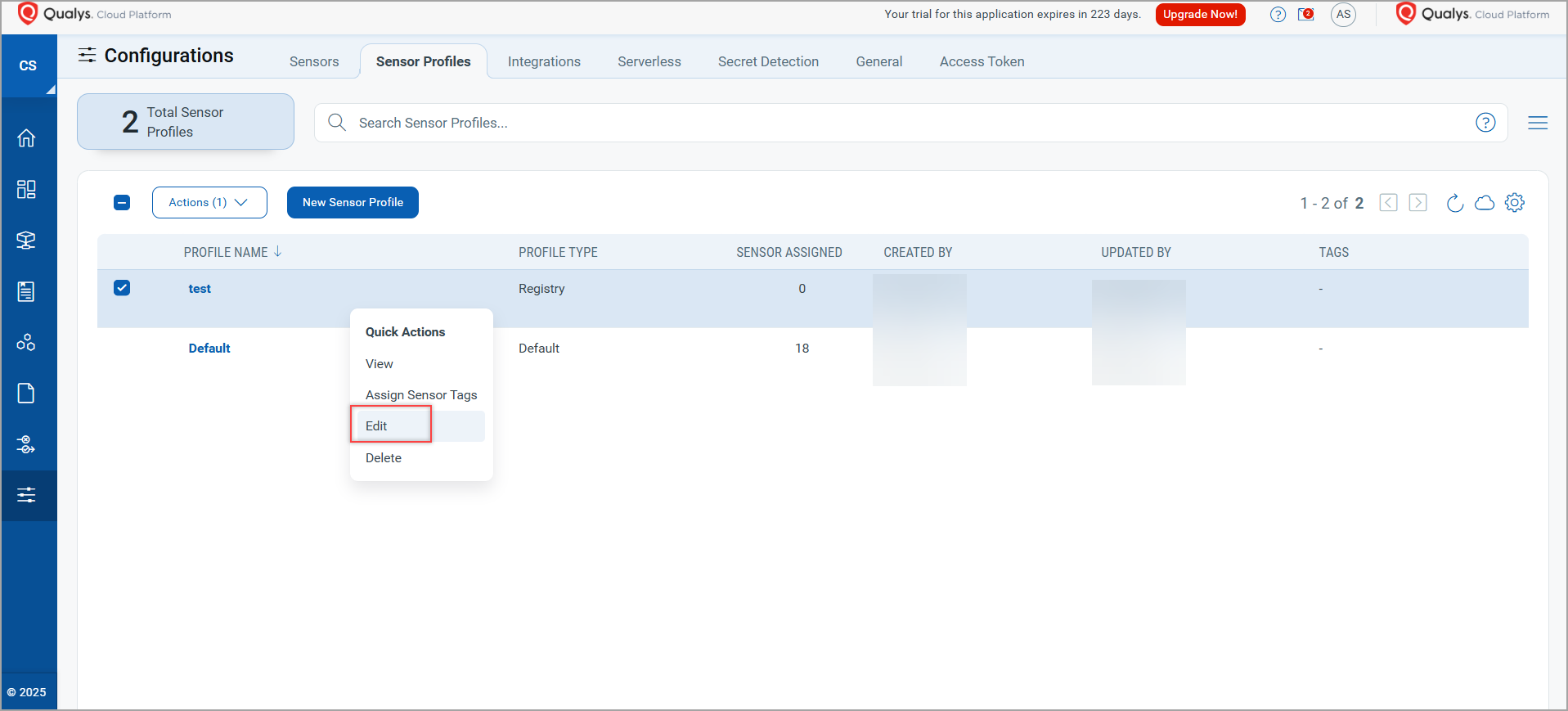 Managing Sensor Profiles