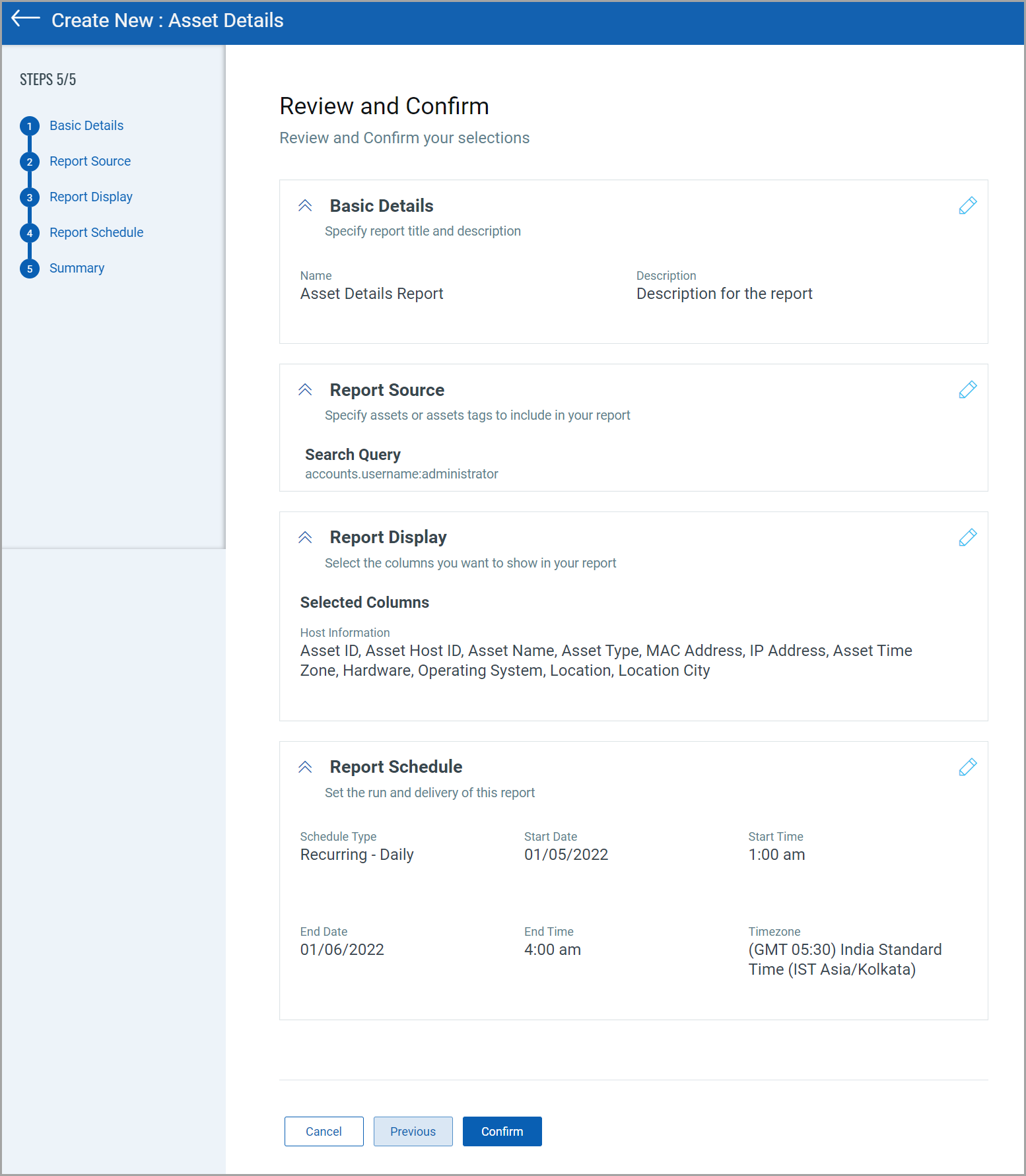 Asset Details Report