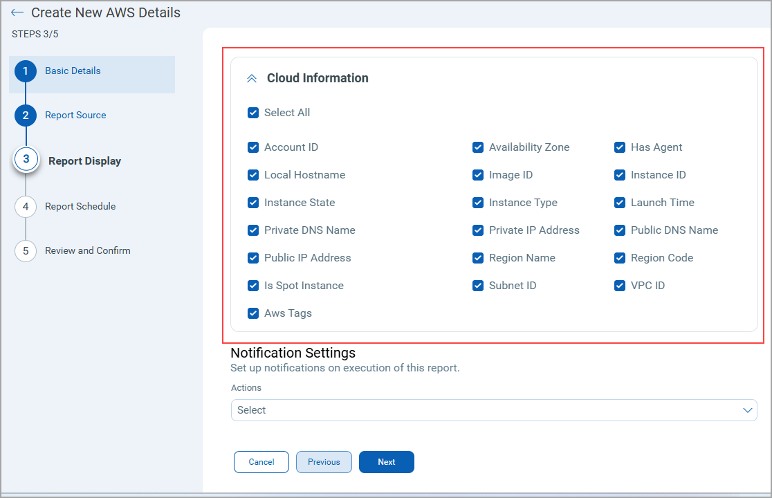 Cloud Details Reports