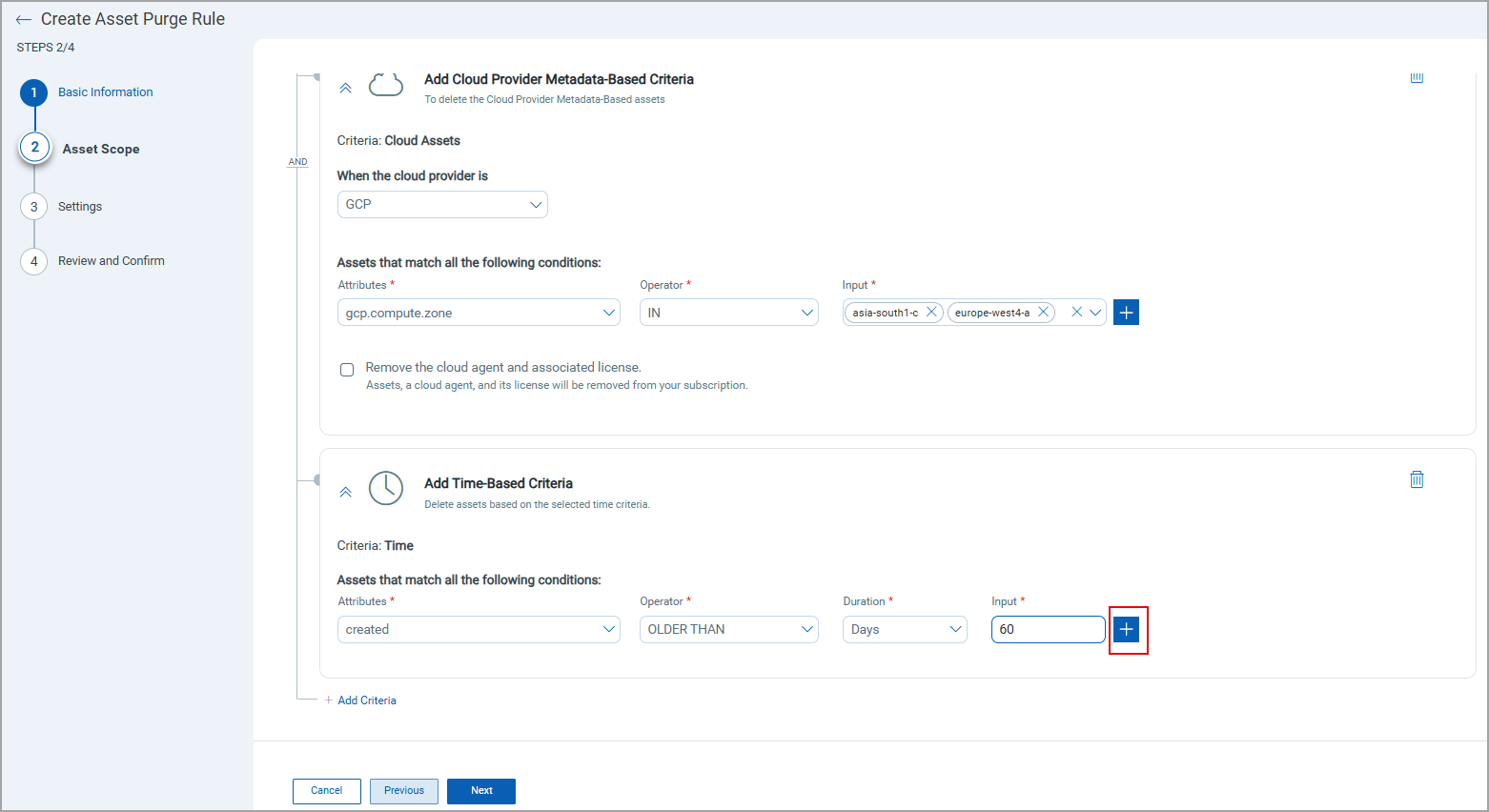 Create Asset Purge Rules