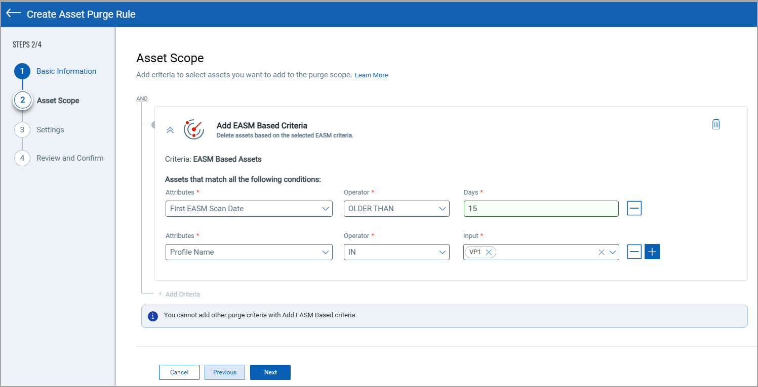 Create Asset Purge Rules