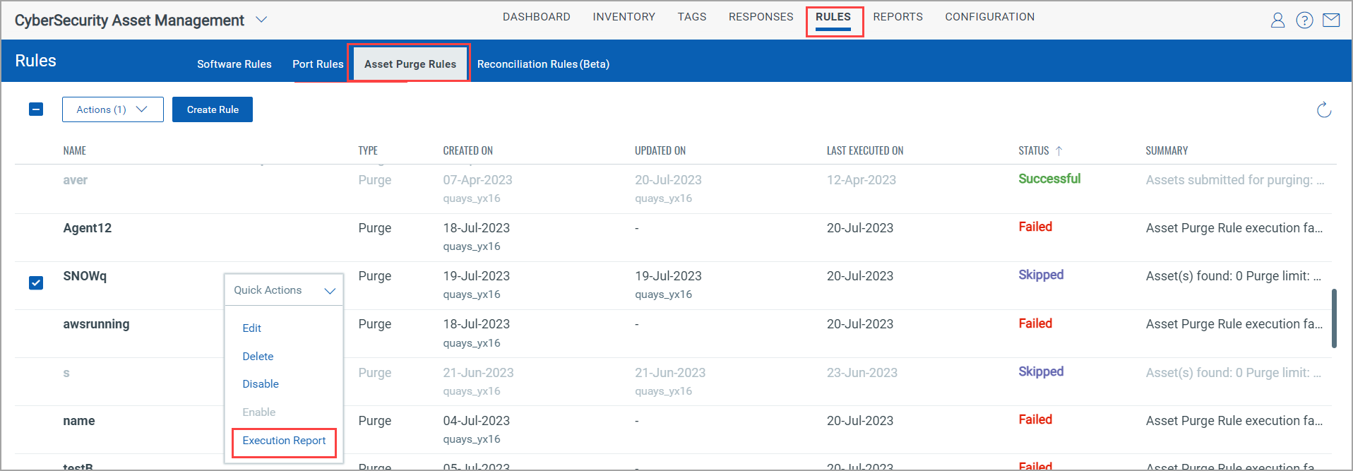 Download Execution Report