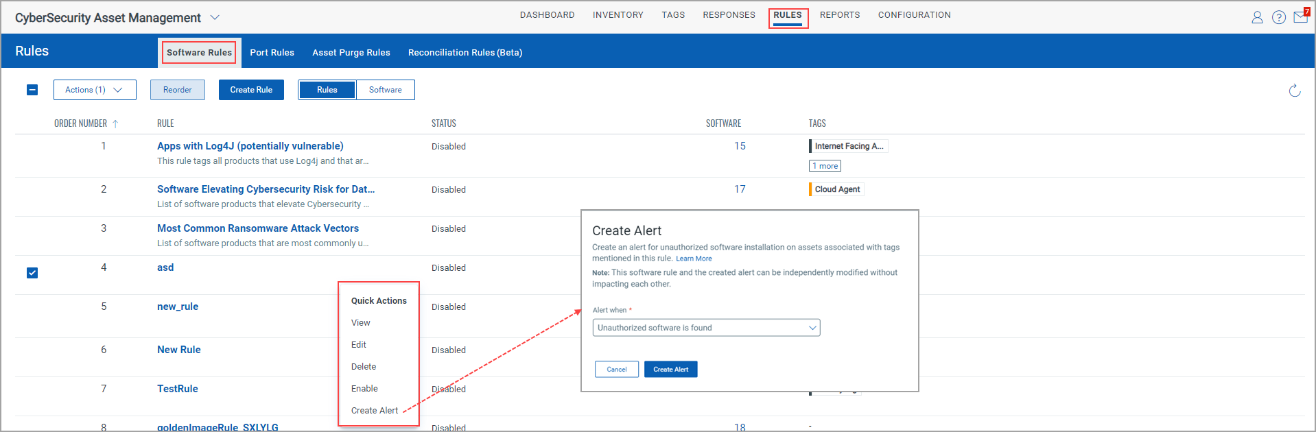 Manage Software Rule