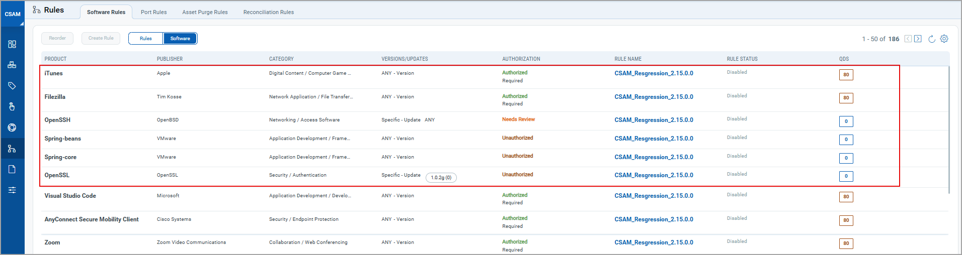 Create Software Rule