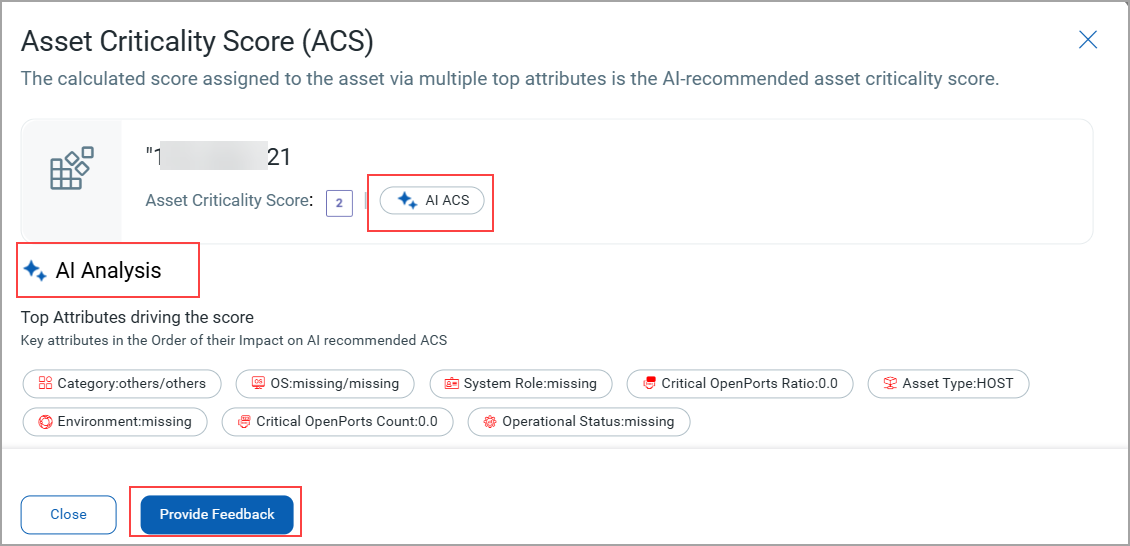 Asset Criticality Score Prediction by AI