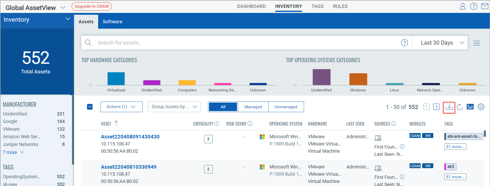 Downloading Asset Details Information