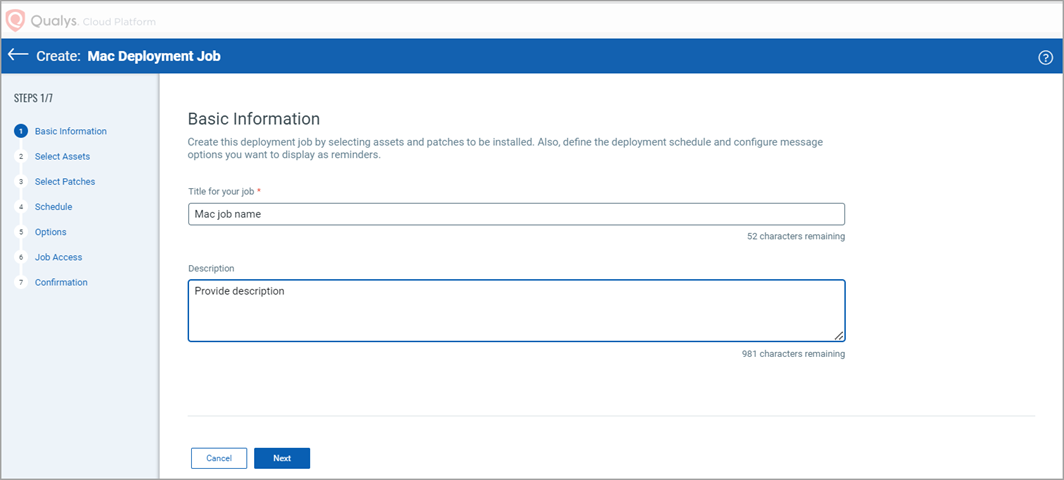 Creating Patch Job for Mac Assets