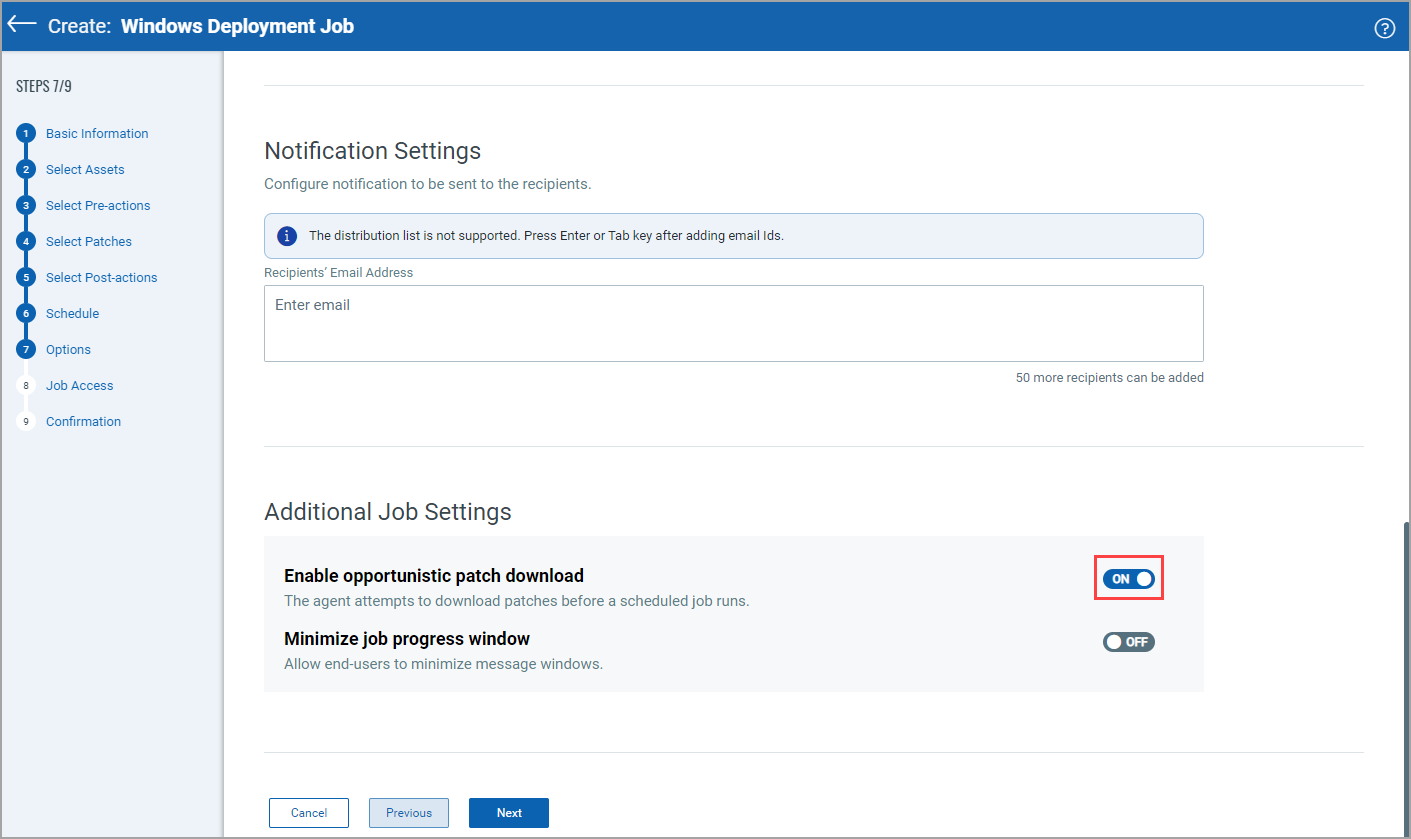 Enable Vendor Acquired Patch