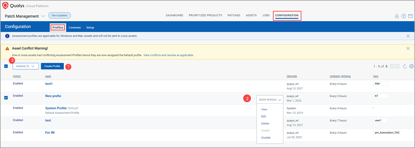Viewing your Assessment Profiles and Licenses Information