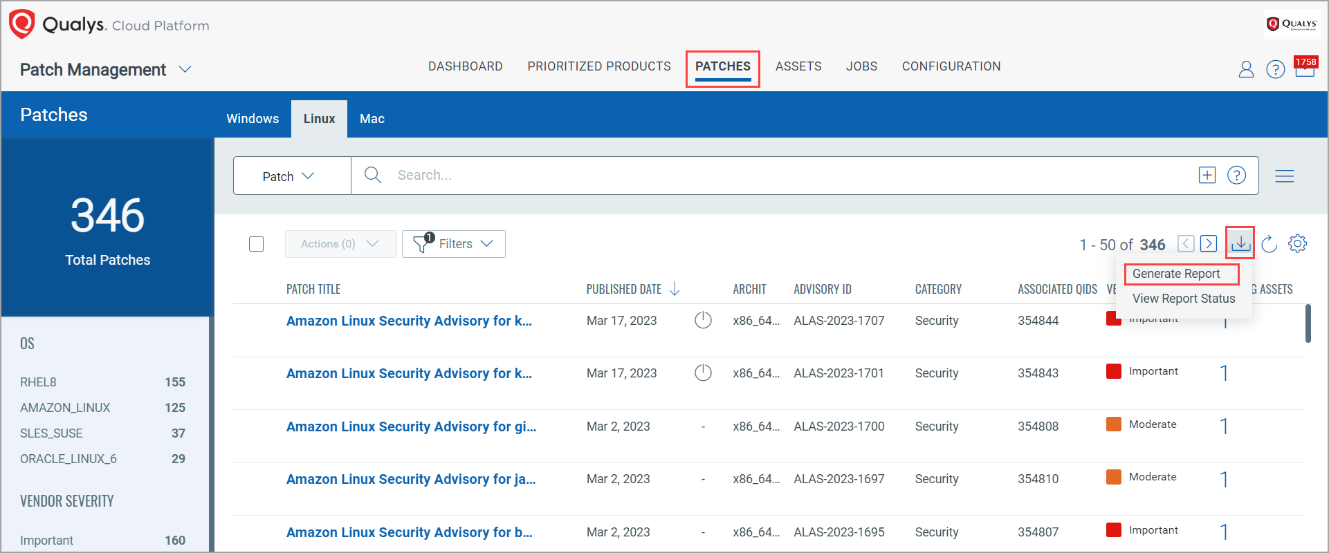 Generating Patches Report
