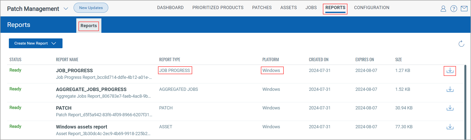 Generating Job Progress Reports