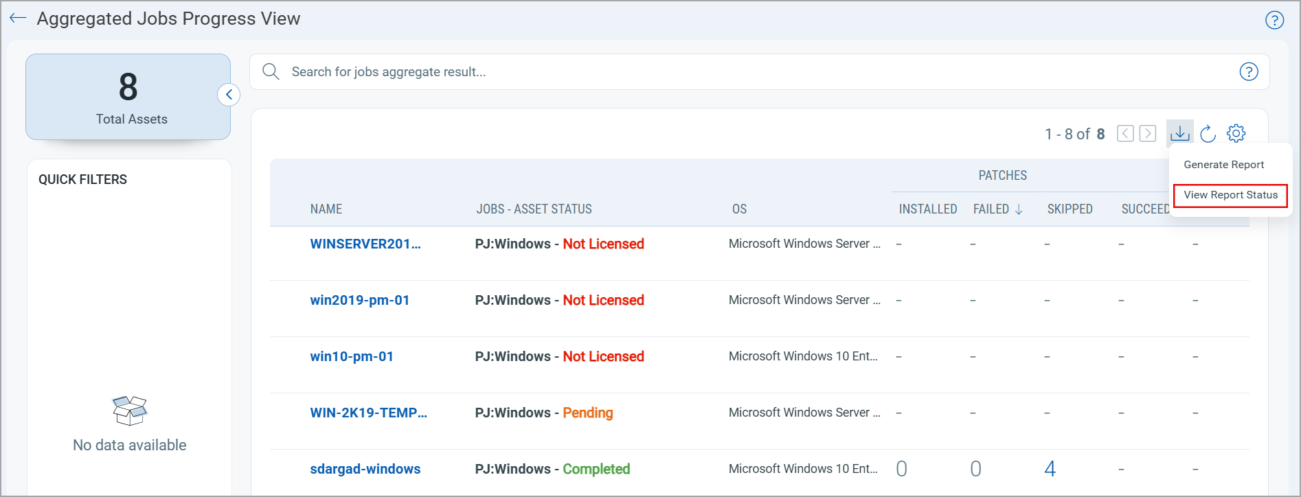 Generating Aggregated Job Progress Report-Windows