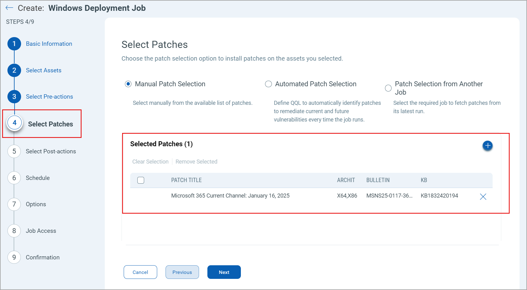 Enable Vendor Acquired Patch