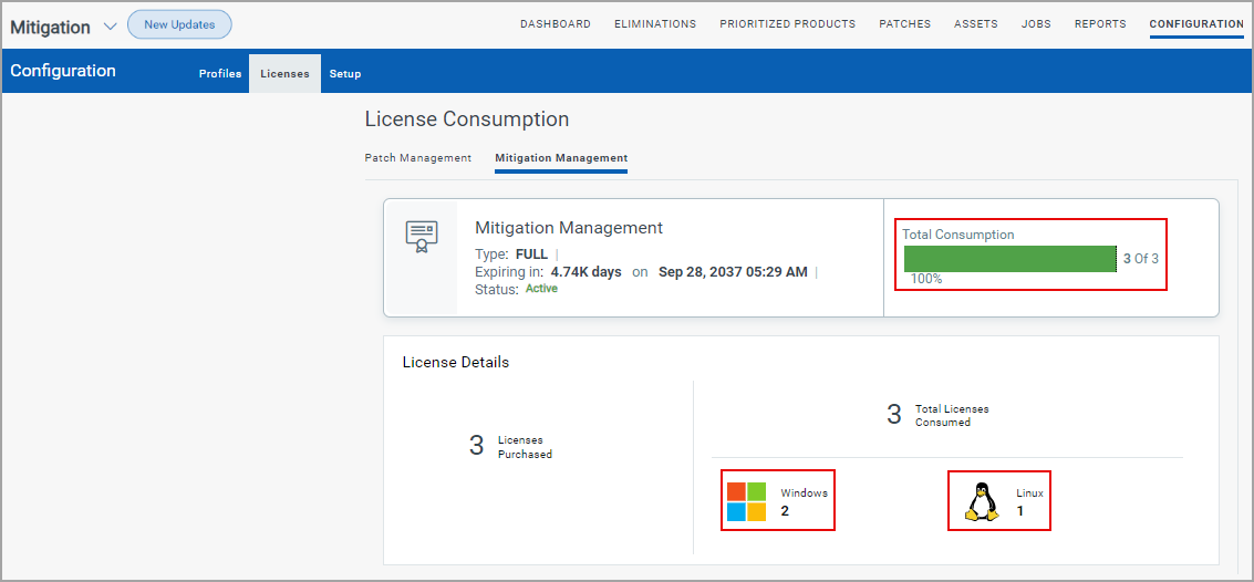 Viewing Mitigation Licenses