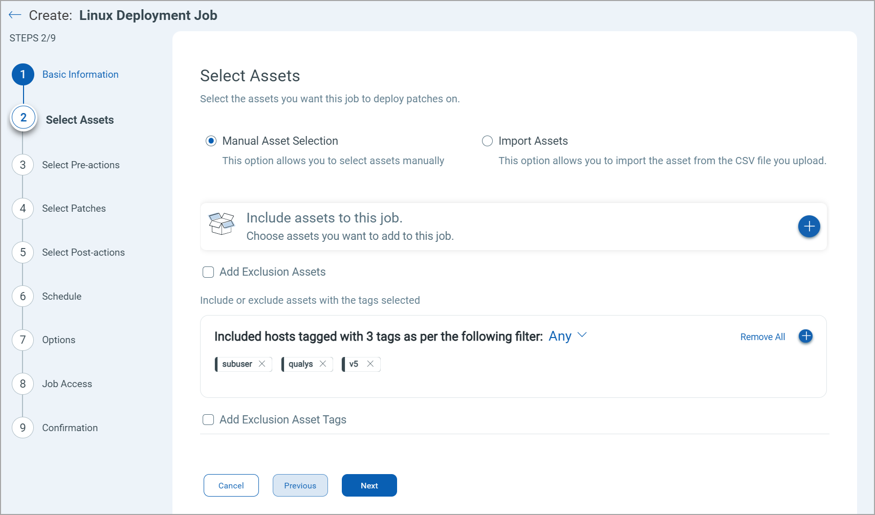 Creating Patch Job for Linux Assets