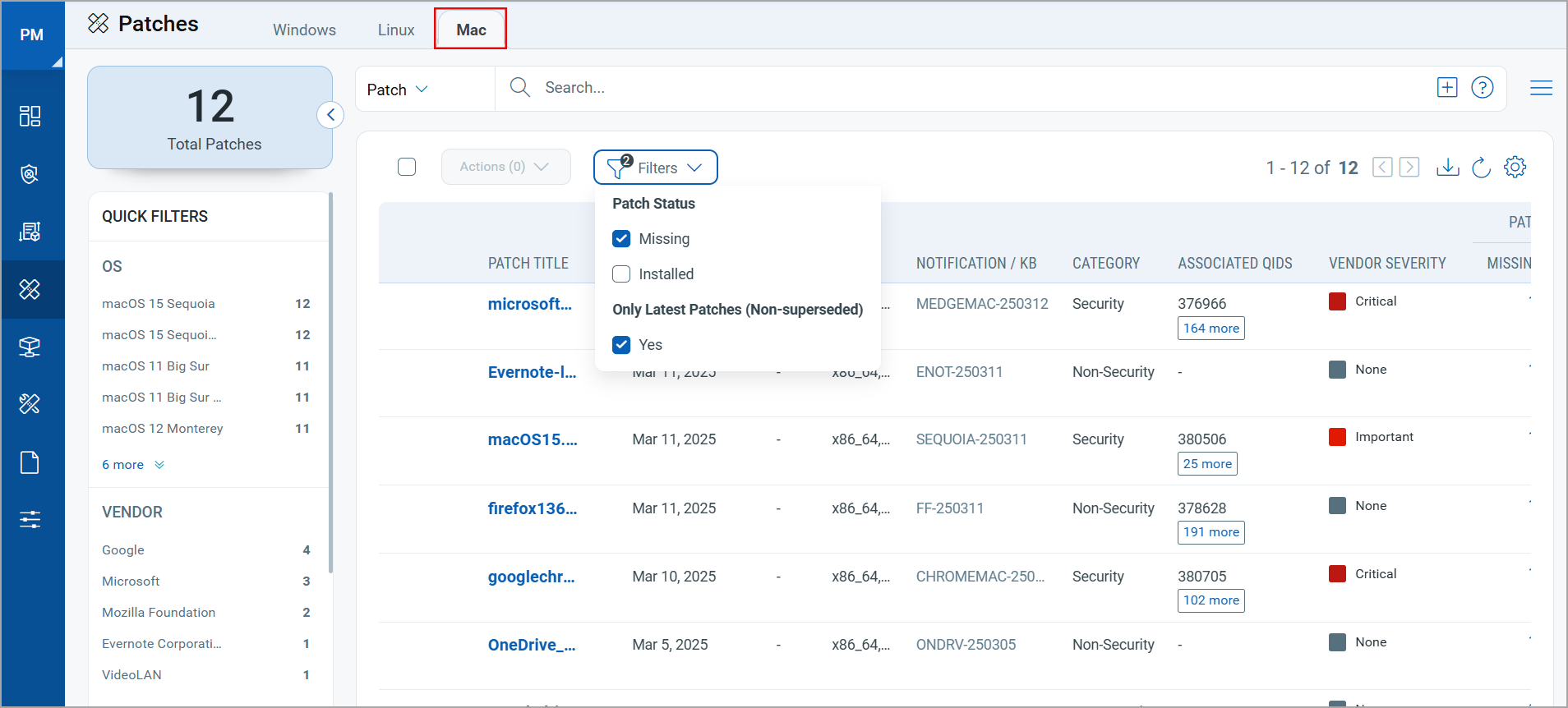 Reviewing Missing and Installed Mac Patches