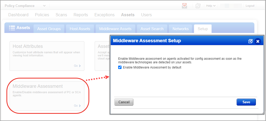 Evaluate Middleware Assets by Using Cloud Agent