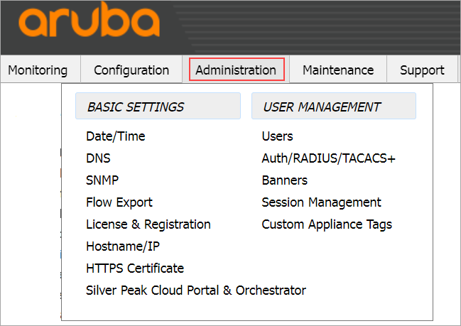 Privilege Level for Aruba EdgeConnect OS