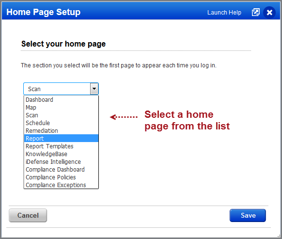 Choose a Home Page
