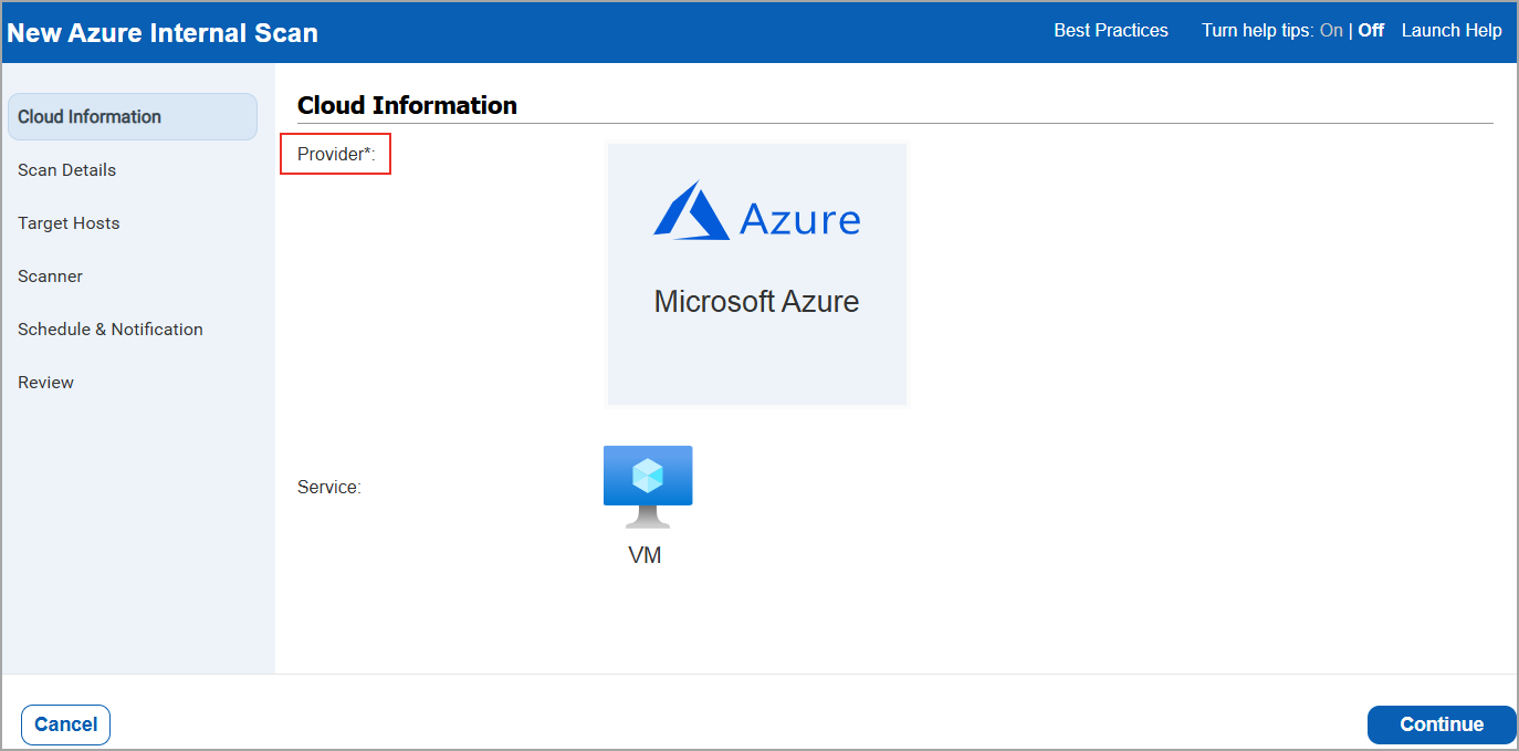 Azure Internal Scan