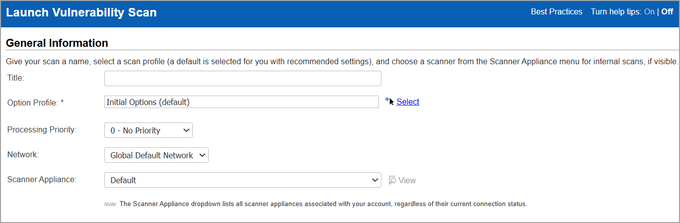Start Scanning for Vulnerabilities