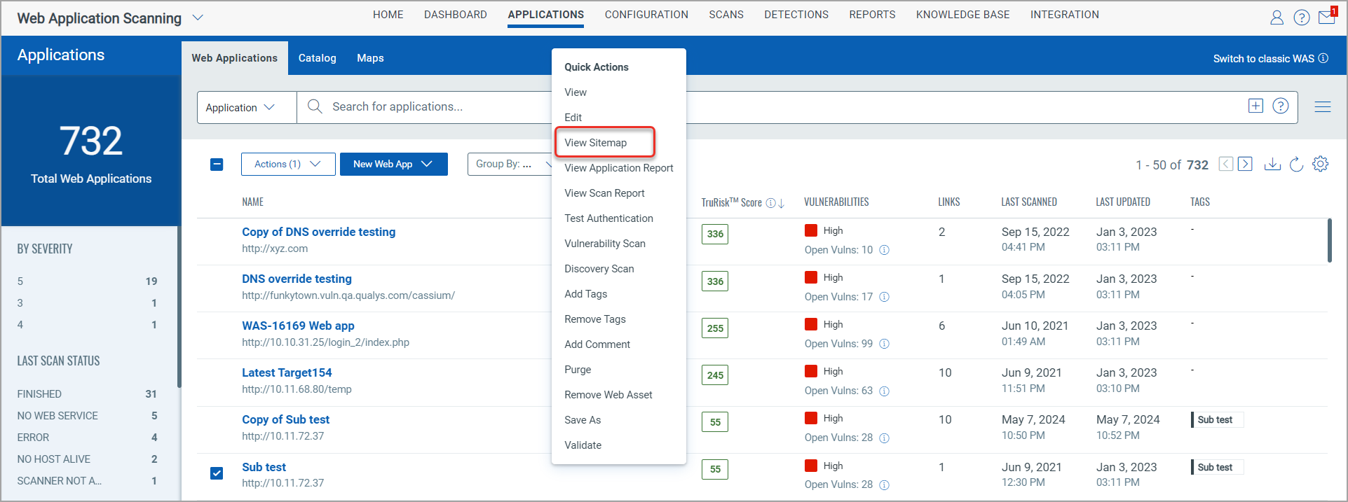 View Web Application Sitemap