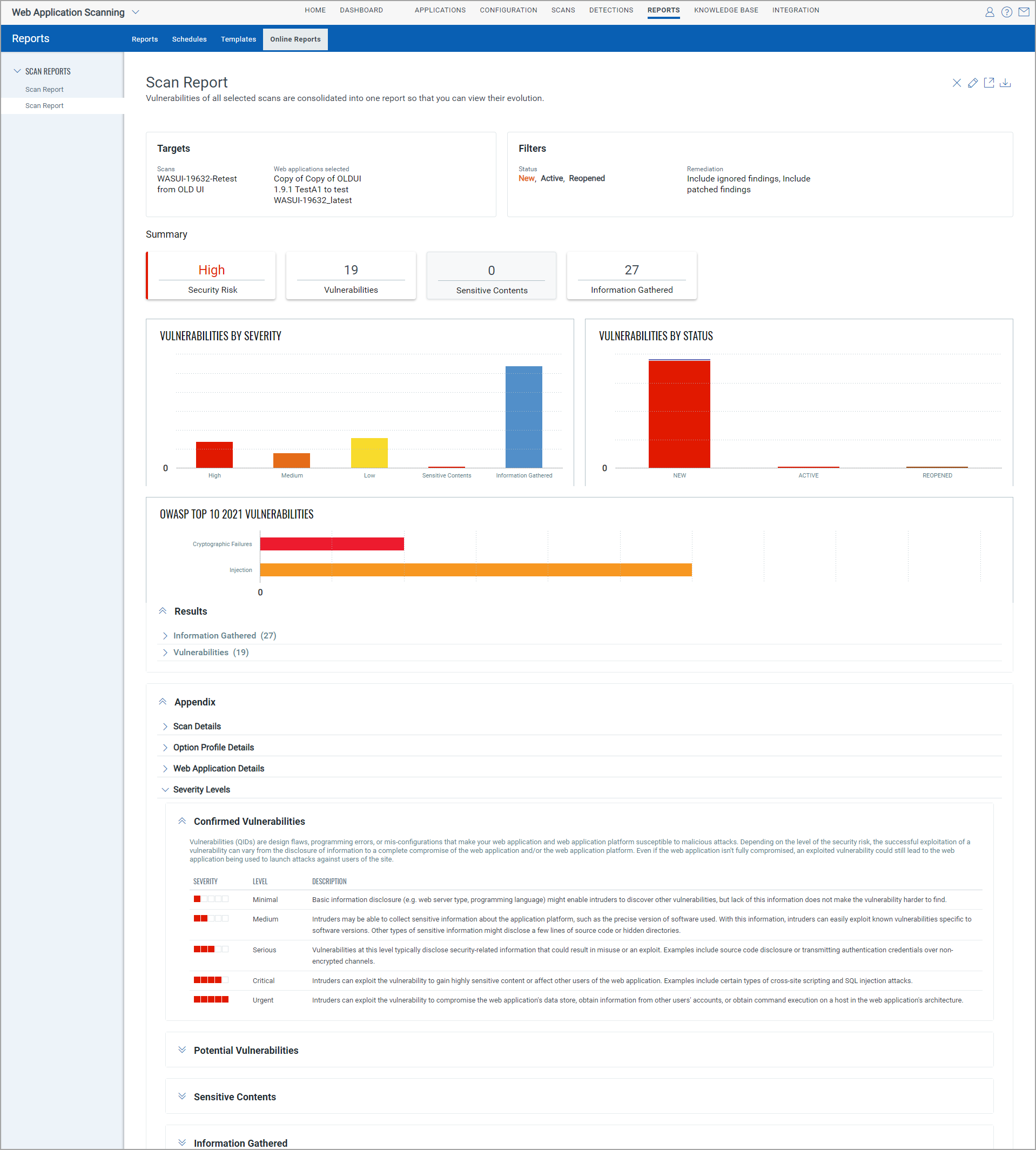 View Scan Report